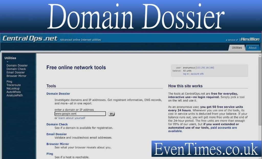 Domain Dossier: Your Complete Guide to Domain Intelligence - Even Times